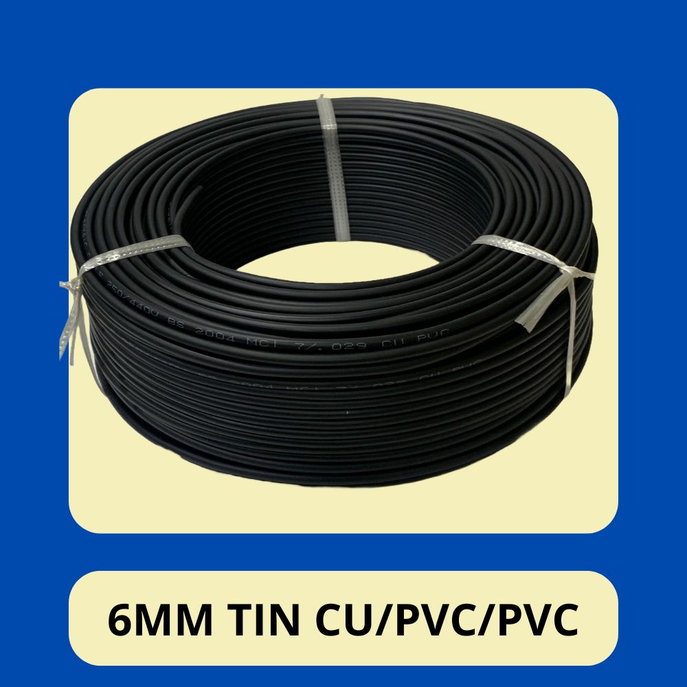 6mm Solar Cable - 600/1000V - TIN Copper PVC/PVC - Eleco Cables